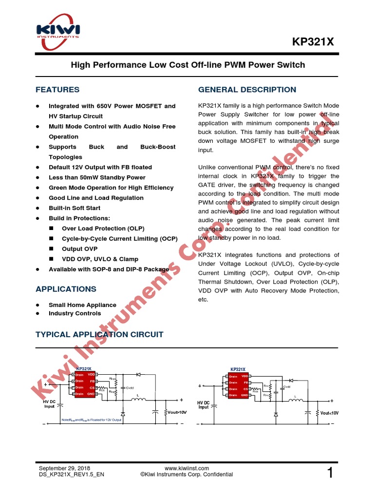High Performance Low Cost Off-Line PWM Power Switch: Features General ...