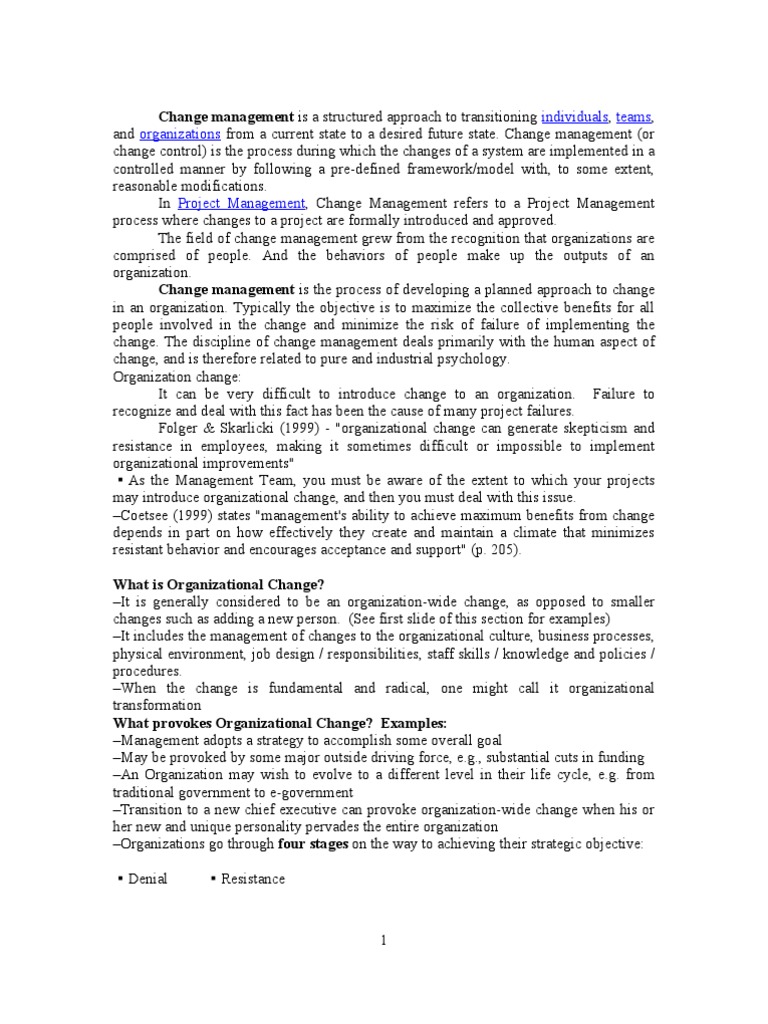 Change Management | PDF | Change Management | Enterprise Resource Planning