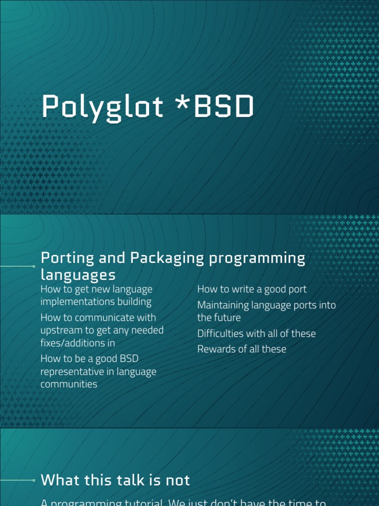 Polyglot BSD | PDF | Computer Programming | Berkeley Software Distribution