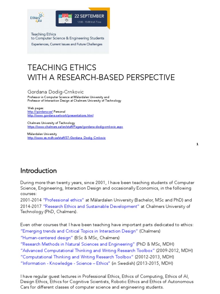 Ethics4eu | PDF | Science | Value (Ethics)