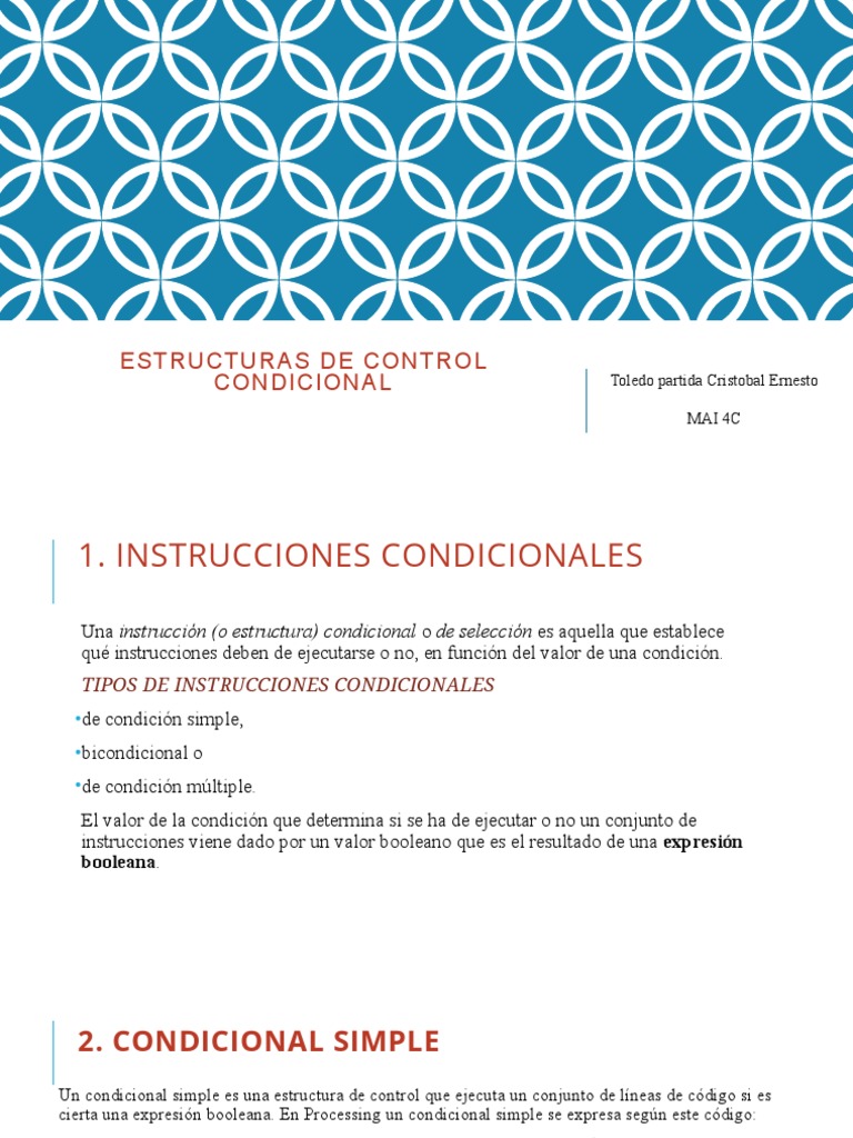 Estructuras de Control Condicional | PDF | Flujo de control ...