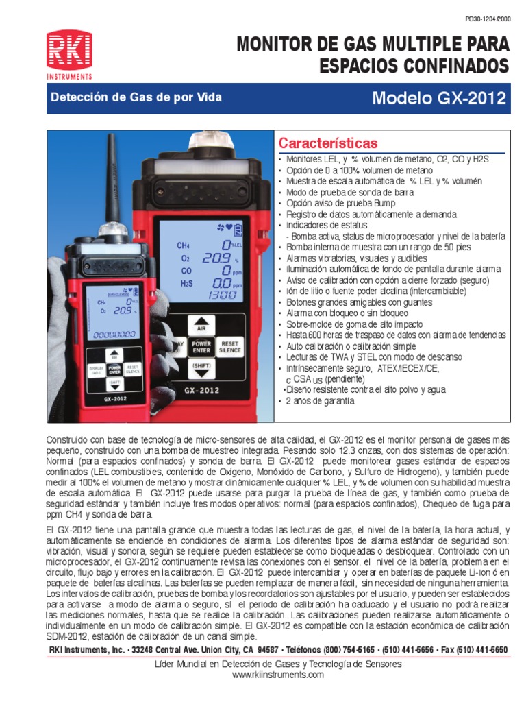 RKI GX-2012 - Spanish HGS | PDF | Metano | Calibración