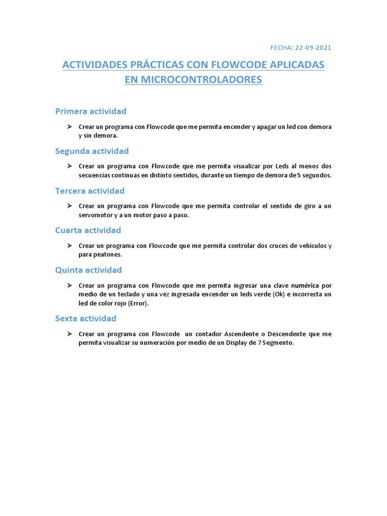 Lista - de - Practicos - Flowcode | PDF