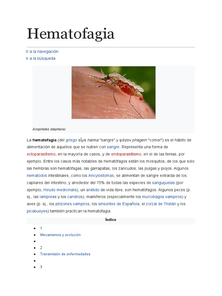 Hematofagia | PDF | Sangre | Tejido (biología)
