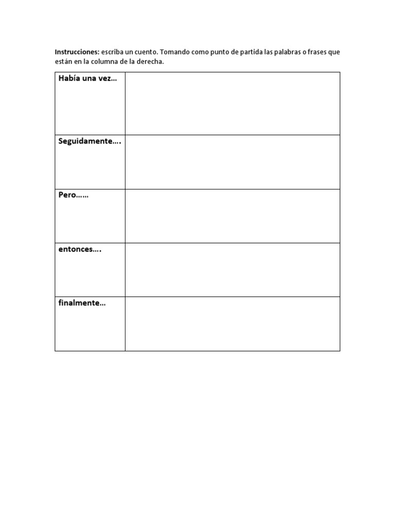 Partes de Un Cuento. | PDF