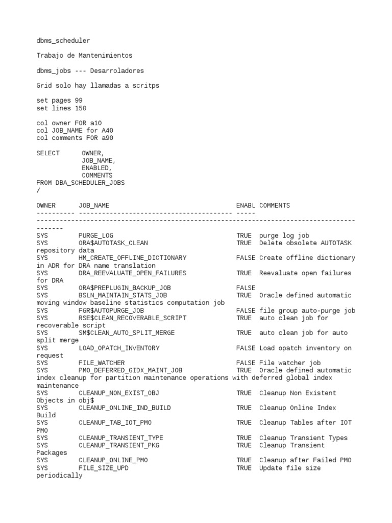 Dbms Scheduler | PDF | Software | Data Management