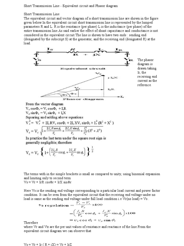 Short Transmission Line | PDF | Electric Power Transmission ...