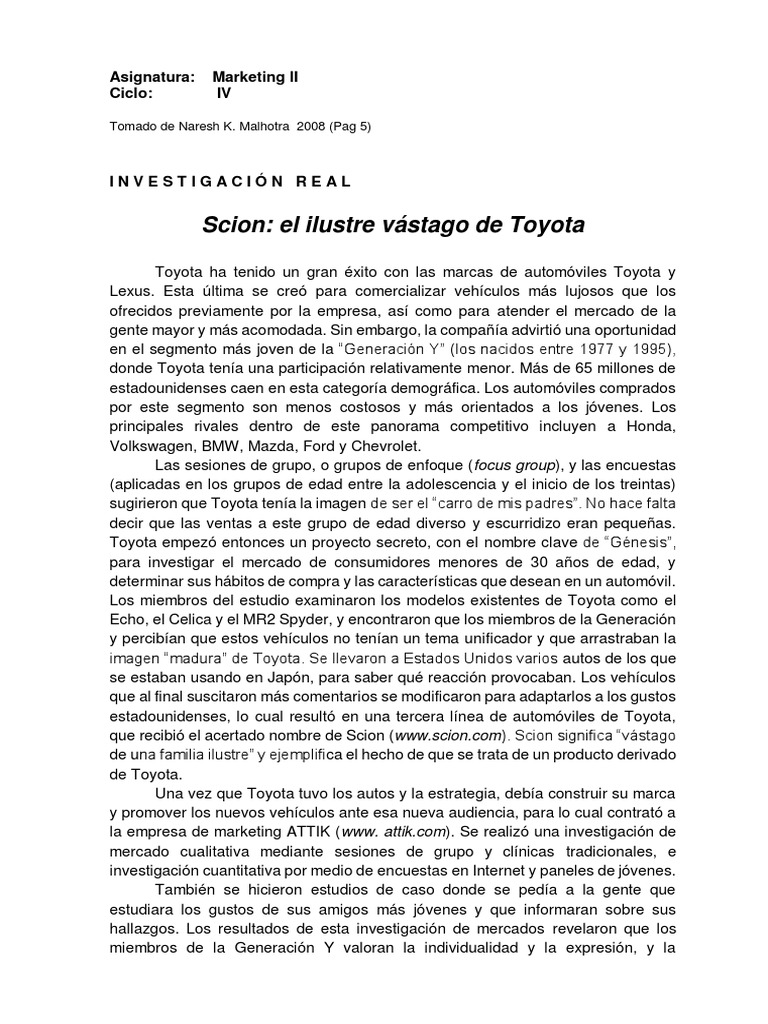 Casos Practicos - Scion - Fruta | PDF | Toyota | Alimentos