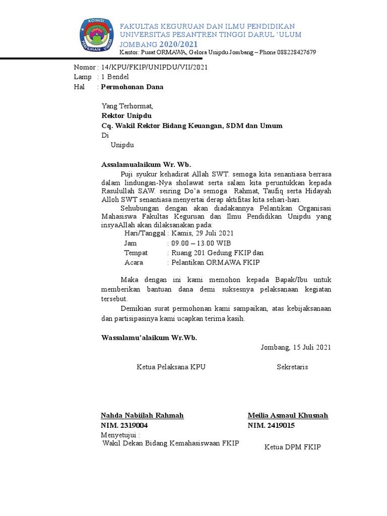 Pelantikan Ormawa Fkip 2021 | PDF
