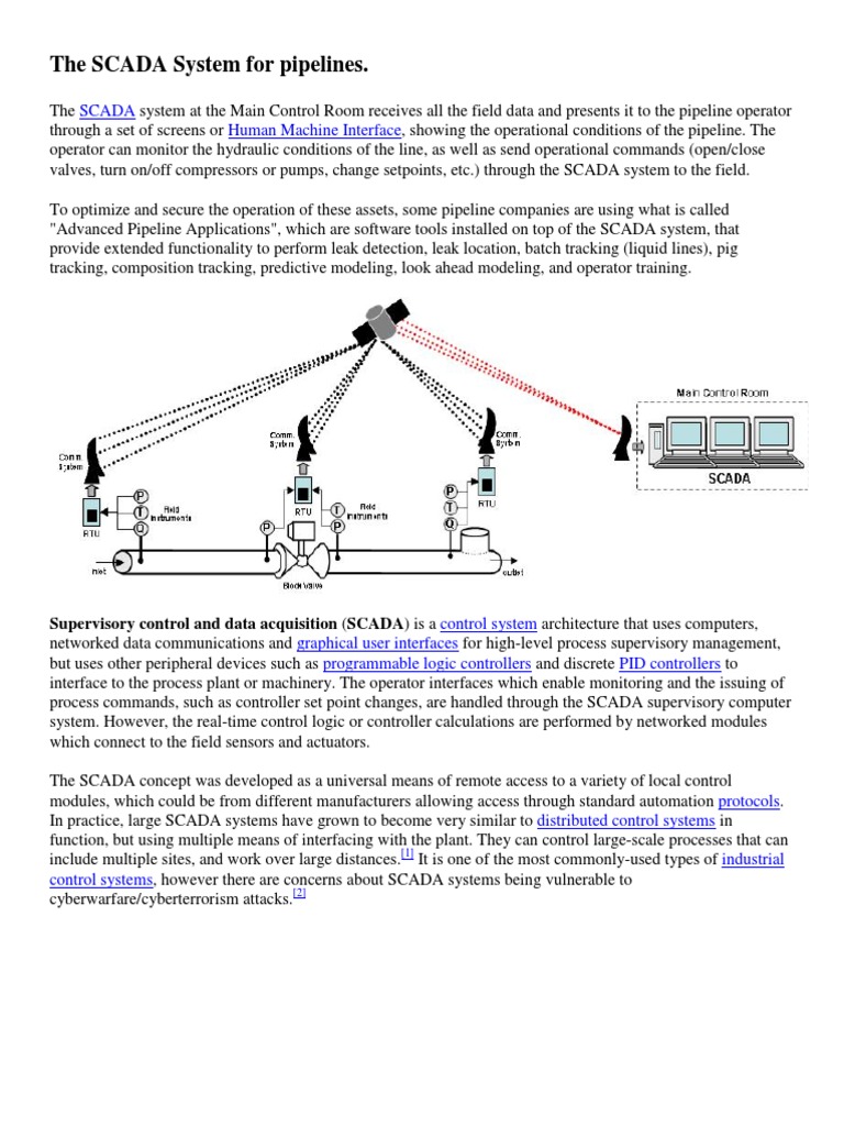 The SCADA System For Pipelines | PDF | Scada | Programmable Logic Controller