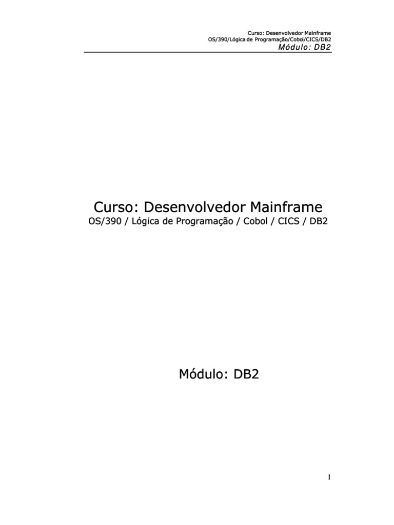 Apostila Do Curso Db2 | PDF | SQL | Tabela (banco de dados)