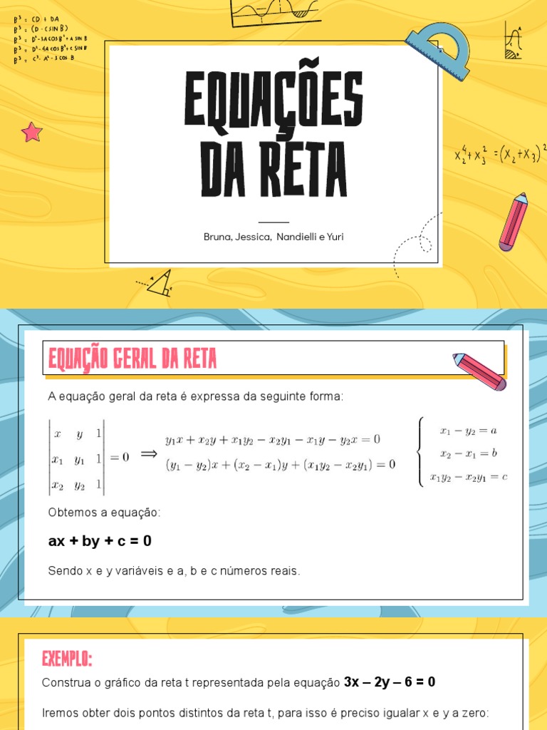 Equações da Reta: Conceitos Fundamentais e Exemplos de Aplicação | PDF ...