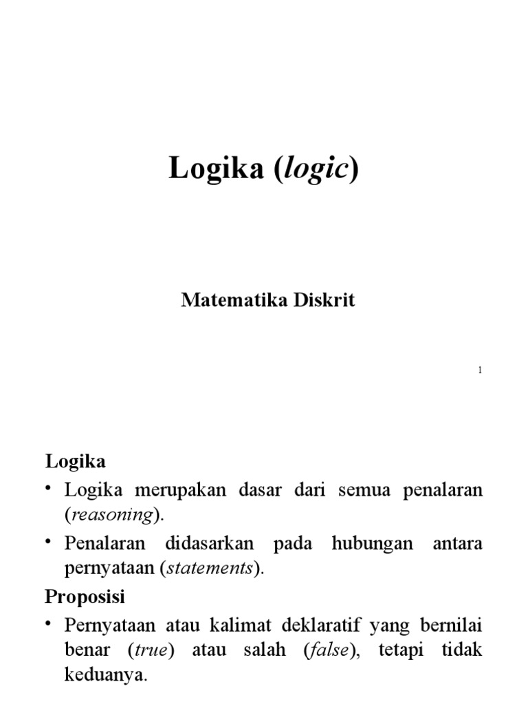 Logika Matematika Diskrit | PDF
