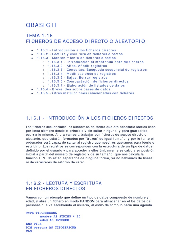 Qbasic 2 | PDF | Archivo de computadora | Bases de datos