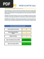 MTBF & MTTR Calculation Tool | PDF