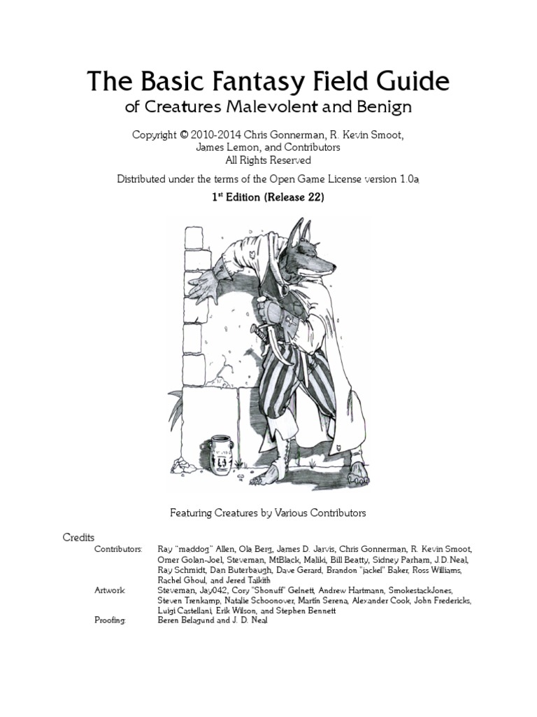 Basic Fantasy - Field Guide (Creatures 1) | PDF | Chimpanzee