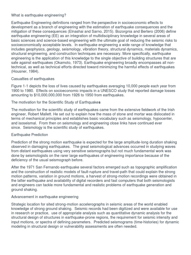 Module 1 Earthquake Engineering | PDF | Earthquakes | Plate Tectonics
