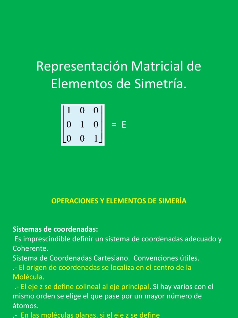 Matriz de Simetría y Operaciones | PDF | Rotación | Matriz (Matemáticas)