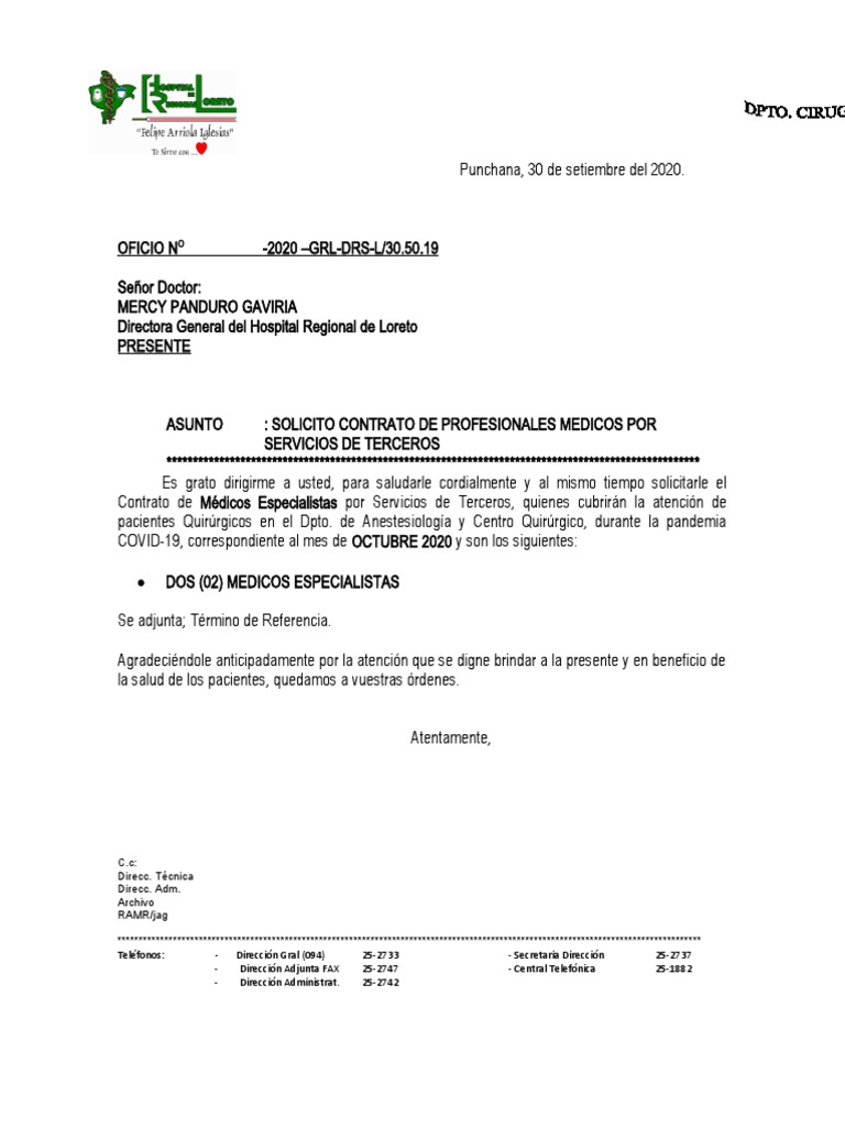 Oficio de Requerimiento | PDF