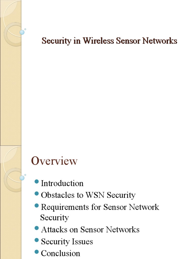 Security in Wireless Sensor Networks | PDF | Wireless Sensor Network ...