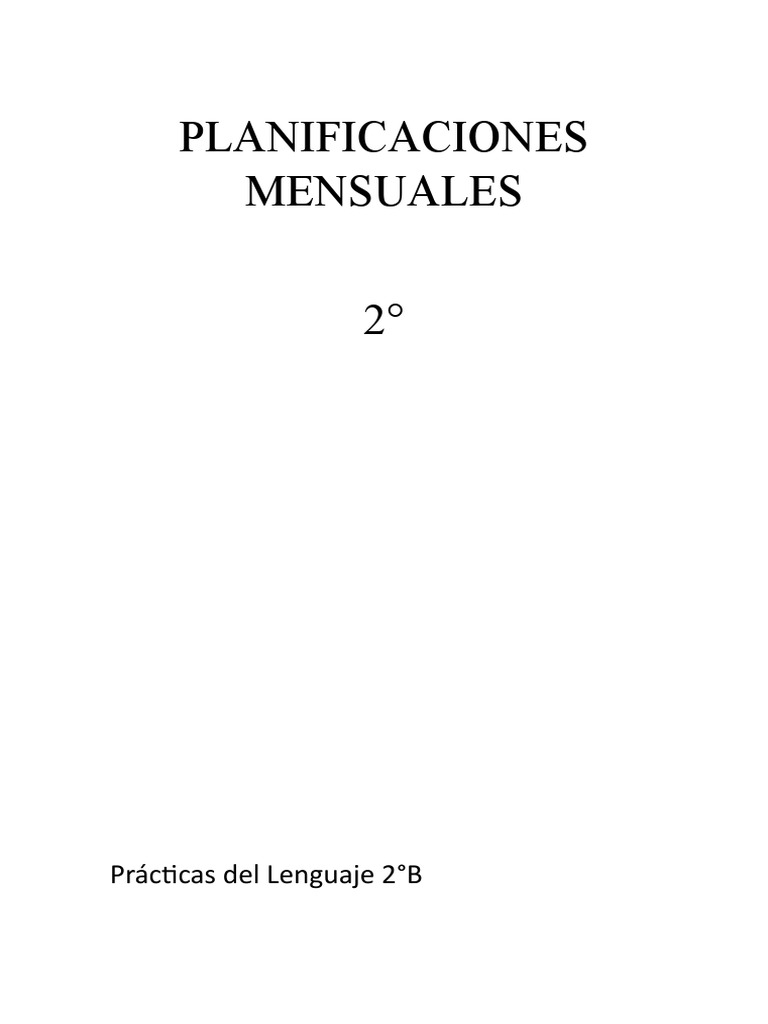 PLANIFICACIONES MENSUALES 2do | PDF | Escritura | Plantas