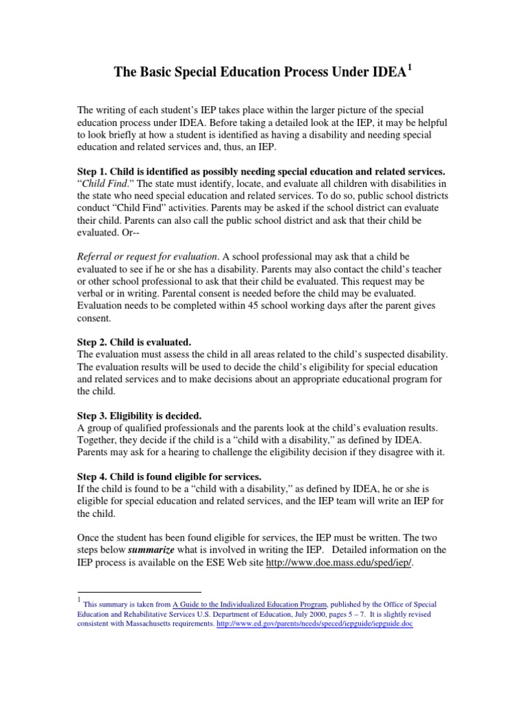 The Special Education Process | PDF | Individualized Education Program ...
