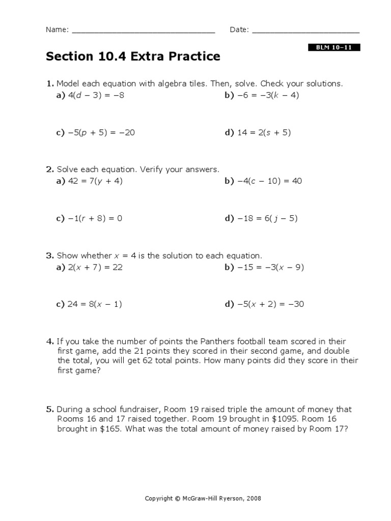 10 4 Extra Practice | PDF | Games & Activities | Teaching Methods ...