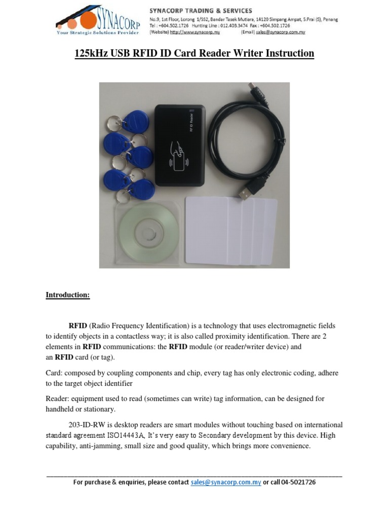 Apps Notes RFID 125kHz | PDF | Radio Frequency Identification | Smart Card