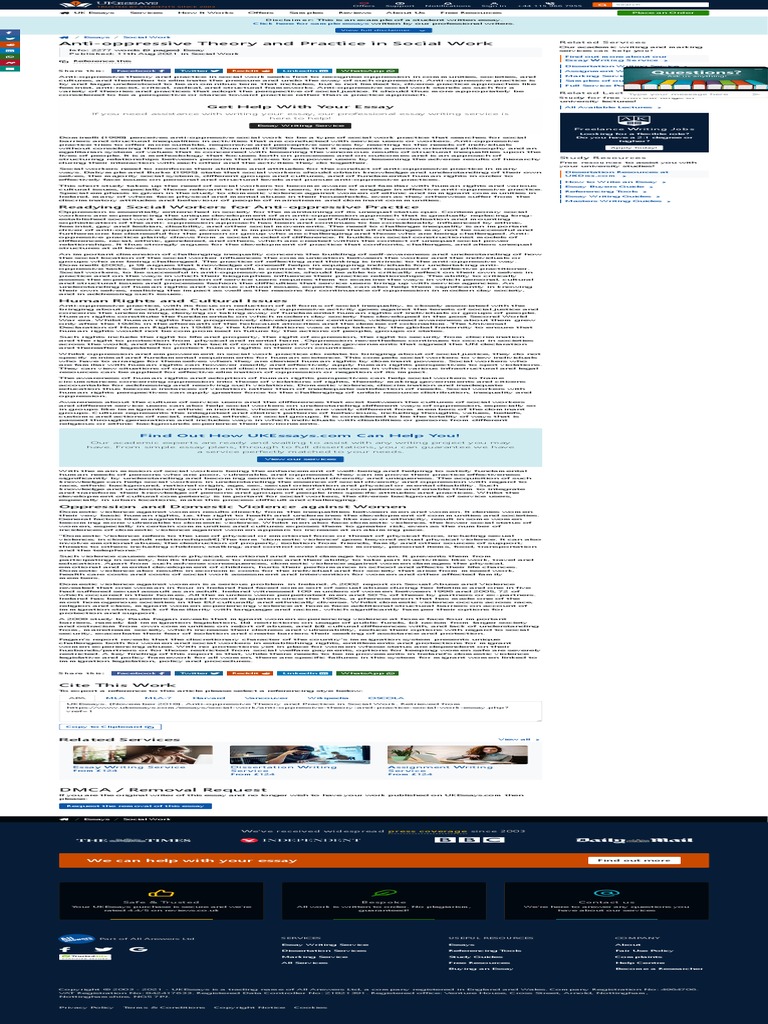 Anti-Oppressive Theory and Practice in Social Work | PDF | Violence ...