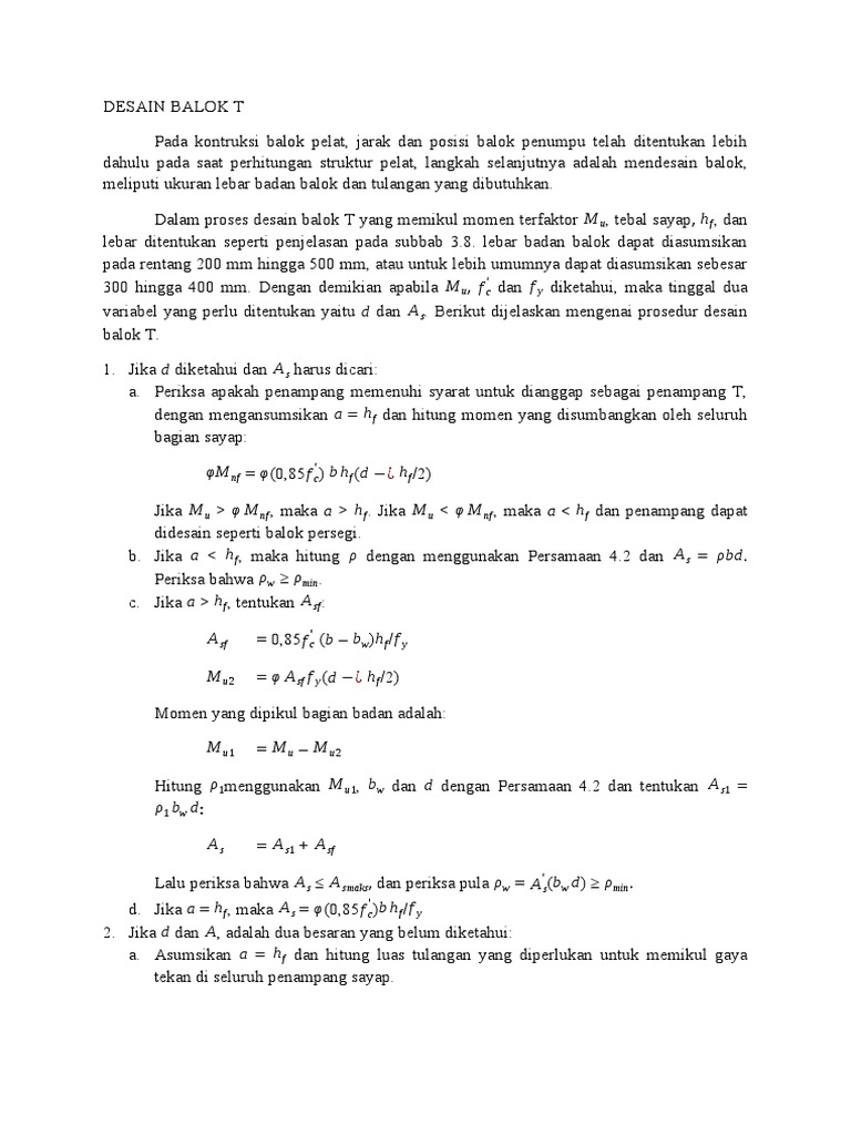 Desain Balok T | PDF