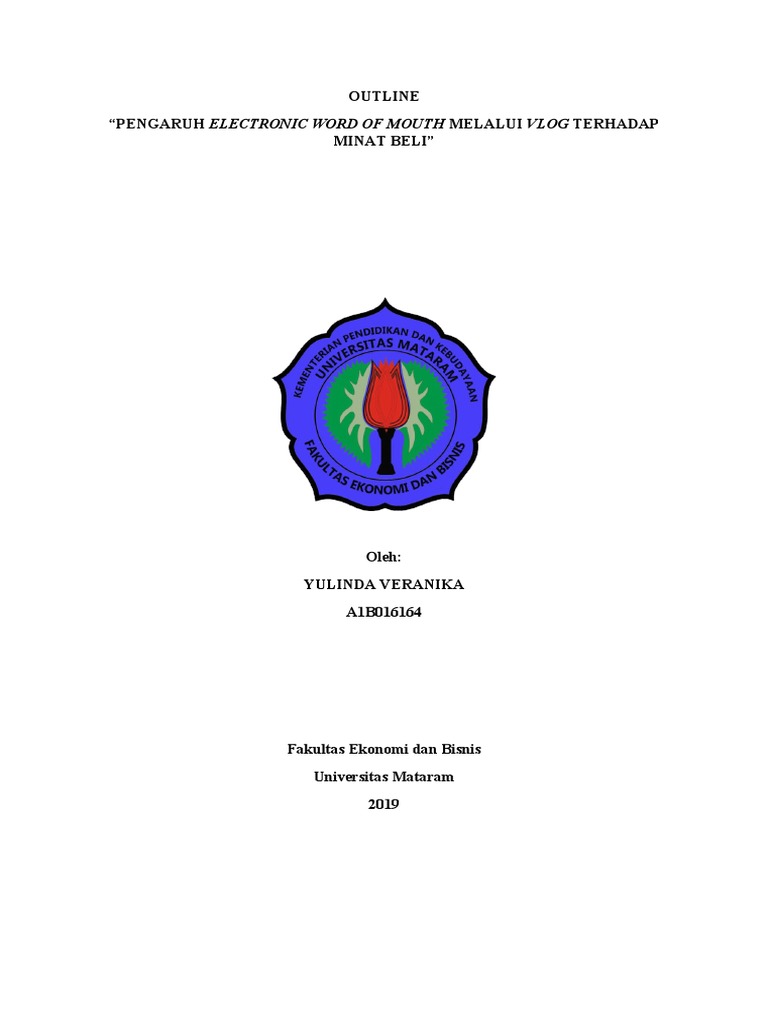 OUTLINE Ewom Vlog Minat Beli | PDF | Ilmu Sosial | Komputer