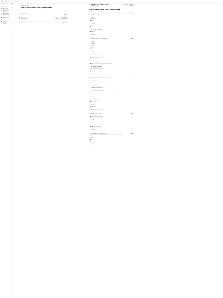 Energy Definitions and Units Quiz | PDF | Wind Power | Sustainable ...