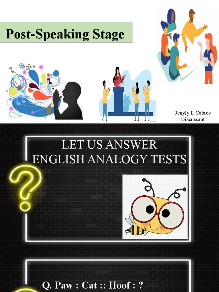 Post-Speaking Stage Post-Speaking Stage: Jenyly I. Cabios Discussant | PDF