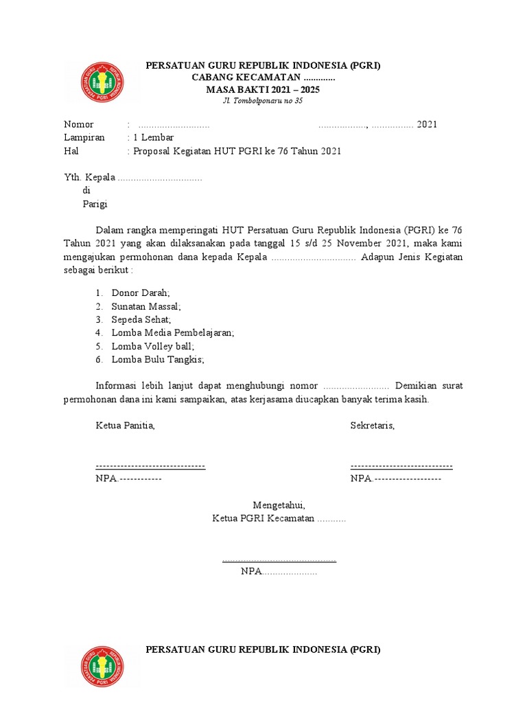 PROPOSAL Permintaan Dana | PDF