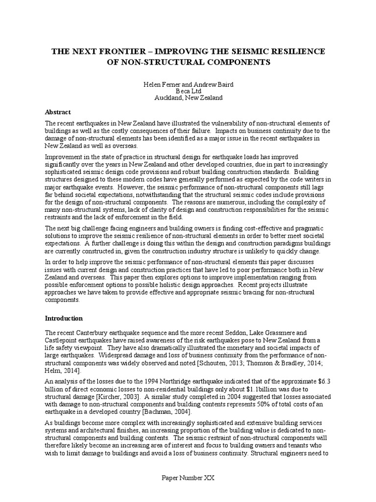 Non Structural Components Download Free Pdf Procurement Design