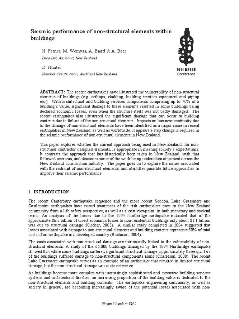 Non Structural Components 2 | PDF | Procurement | Earthquakes