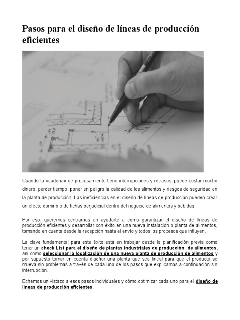 Diseño de Líneas de Producción Eficientes | PDF | Alimentos | Diseño