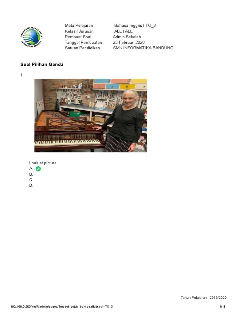 Format CBT Try Out Bahasa Inggris | PDF | Laptop | Addiction