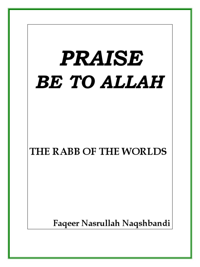 Praise Be To Allah | PDF | Glory (Religion) | Absolute (Philosophy)