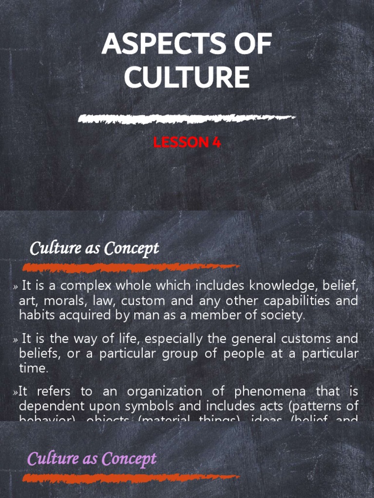 Lesson 4 Aspects of Culture | PDF | Luck | Society