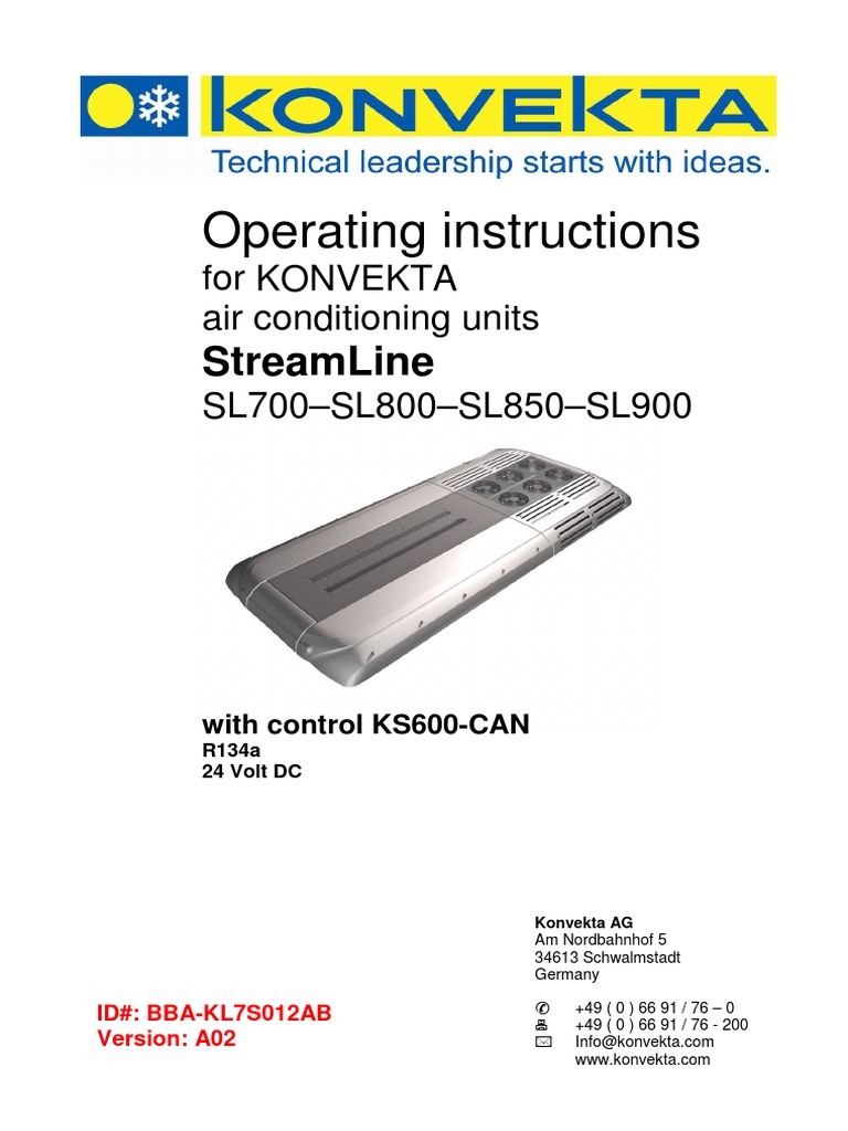 Operating Instructions: Streamline | PDF | Air Conditioning | Humidity