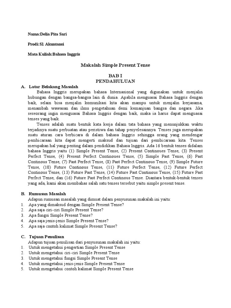 Makalah Simple Present Tense | PDF