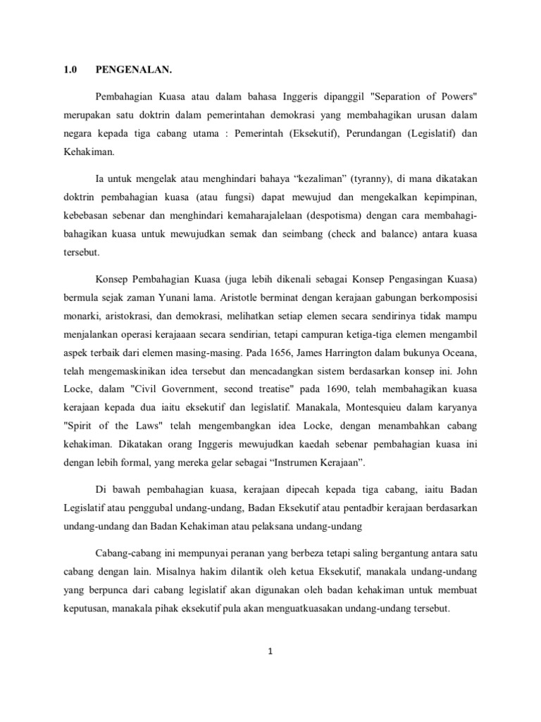 Doktrin Pengasingan Kuasa Real 1 | PDF