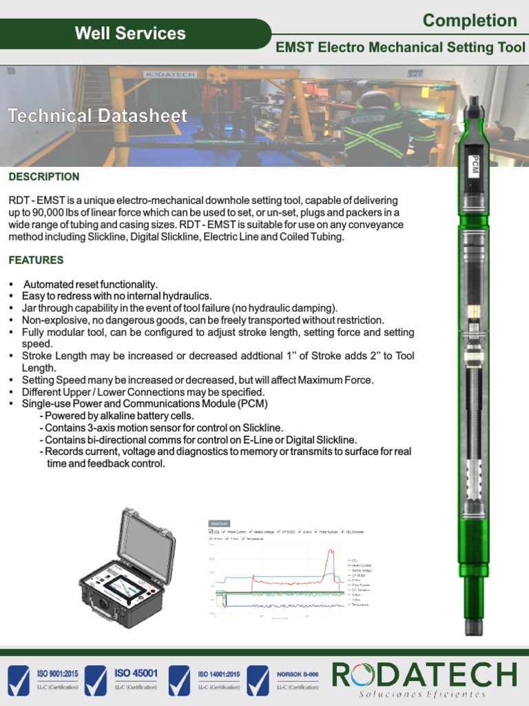 RDT-EMST Electromechanical Setting Tool | PDF | Electrical Engineering ...