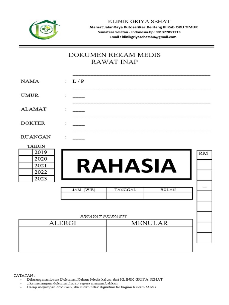 RM Ranap Klinik Griya Sehat | PDF
