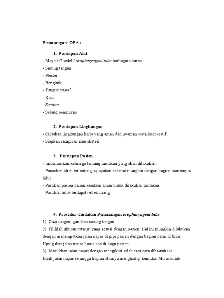 Pemasangan OPA | PDF