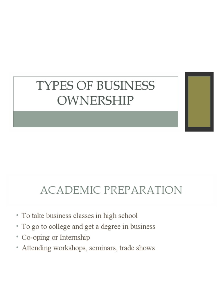 Types of Business Ownership | PDF | Franchising | S Corporation
