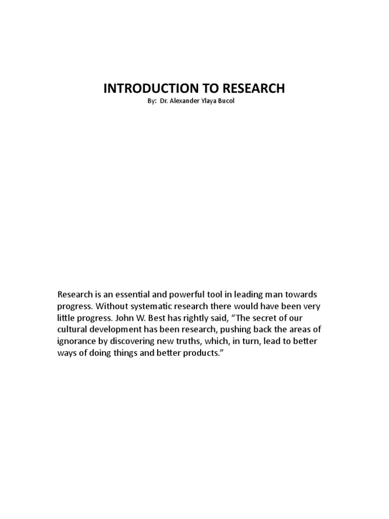 Intro To Reaserch | PDF | Theory | Science