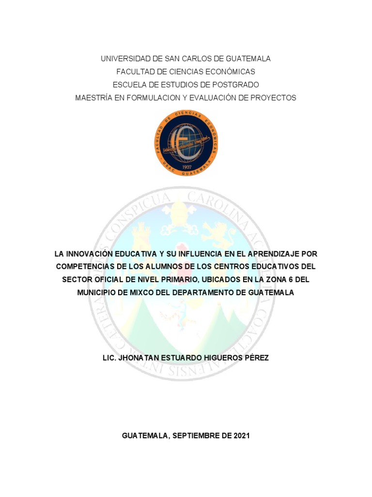 GUIA Plan MSc. Tesis FEP USAC Agosto 2021 | PDF | Aprendizaje | Innovación