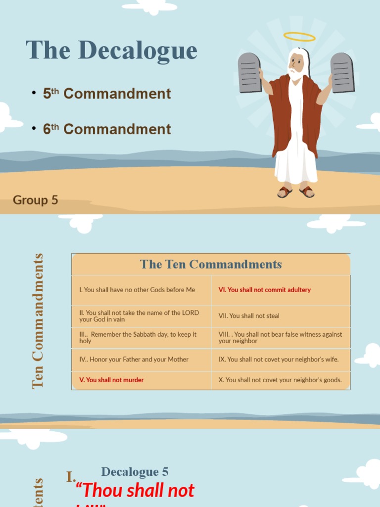 The Decalogue: 5 Commandment 6 Commandment | PDF | Ten Commandments ...